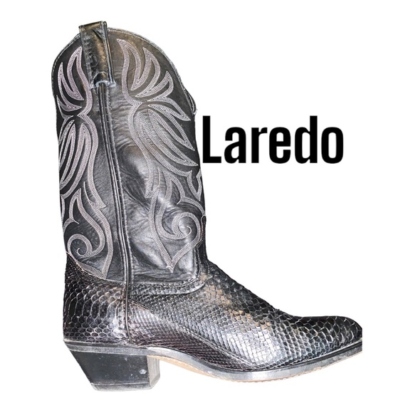 Laredo | Shoes | Vintage Laredoblack Python Snake Skin Western Boots ...